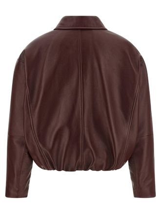 Brunello Cucinelli Lightly Padded Nappa Leather Jacket - Brown