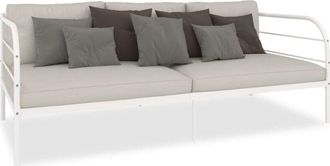 vidaXL Cadre de lit de repos Blanc M&eacute;tal 90 x 200 cm