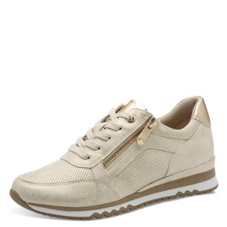 Marco Tozzi Damen Sneaker flach mit Rei&szlig;verschluss Vegan, Gold (Dune met.Comb), 40 EU