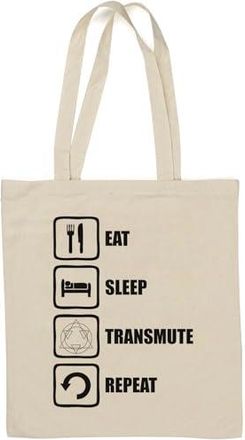 Generic Eat Sleep Transmute Repeat Alchemists Sac fourre-tout en coton naturel Blanc