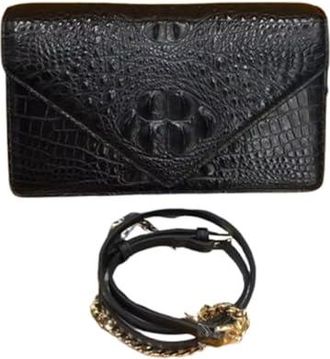 Generic Sac cabas pour femme en cuir dalligator exotique, petite pochette blanche, sac &agrave; main en cuir de crocodile v&eacute;ritable, sac bandouli&egrave;re simple