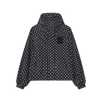 Ganni Bedruckte Nylonjacke - - Jackets - Damen - Schwarzk - XS