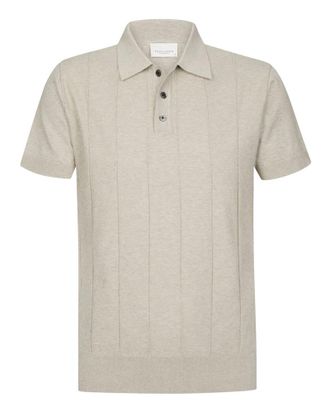 Profuomo Strick-Poloshirt aus Baumwolle mit Schattenstreifen in