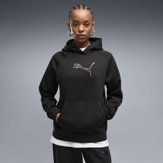 Puma Hoodie &agrave; sequins Essentials Femme, V&ecirc;tements, Noir, XL