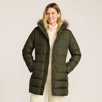 Lands End Daunenmantel mit Kapuze, Damen, Gr&ouml;&szlig;e:48-50 regular, Gr&uuml;n, Polyester, by Lands End