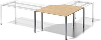 Bisley Cito Verkettungsplatte, 650-850 mm höheneinstellbares U-Gestell, 5-Eck H 19 x B 1200 x T 1200 mm, Anschlußbreite 800 mm beidseitig, Metall, Mp355 Deko