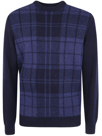 Barbour Crewneck Sweater Mineral Tartan