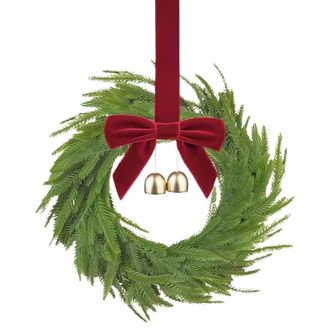 Generic Weihnachtskranz - k&uuml;nstlicher Kiefernkranzring, Dekoration mit roten Beeren, &uuml;ppiges Design, kompakte Partyverzierung | Urlaub Wandh&auml;nger f&uuml;r Winter H