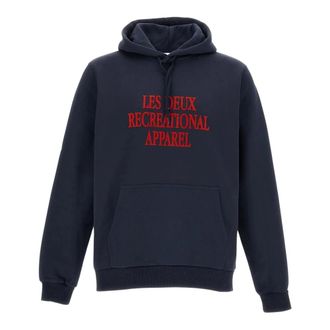 Les Deux Kapuzenpullover mit Logo-Print - - Sweatshirts & Hoodies - Herren - Blau - L