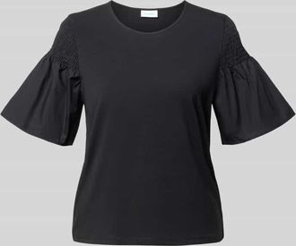 Comma Regular Fit T-Shirt mit Smok-Detail
