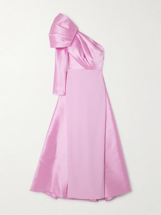 Solace London Malia Asymmetrische Robe Aus Crêpe Und Glänzendem Twill - Pink