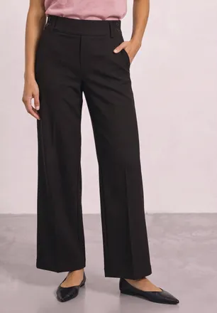 Street One Stoffhose STREET ONE, Damen, Gr. 32, L&auml;nge 26, schwarz (schwarz coffee), Stoff, 61% Viskose, 32% Polyamid, 7% Elasthan, unifarben, comfort fit 7/8-L&auml;n