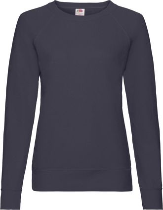 Fruit Of The Loom leichtes Sweatshirt mit Raglan&auml;rmel, f&uuml;r Damen Gr. X-Small, Dunkles Marineblau