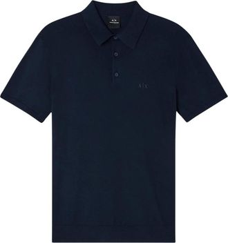 A|X Armani Exchange Homme, Tops, Bleu, Taille: S Polo &agrave; Manches Courtes avec Fermeture Boutonn&eacute;e