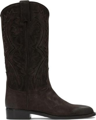 Sartore Stiefel - Brown Suede Ankle Boots With Stitched Detailing - Gr. 37 (EU) - in Schwarz - f&uuml;r Damen