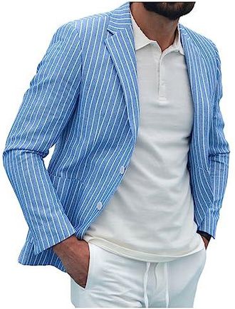 Generic Blazer Ray&eacute; Homme,Veste Costume Homme,Traje De Moda Casual Para Hombre Traje De Ocio De Solapa De De Negocios De Pana De Color S&oacute;lido Veste Jean Homme