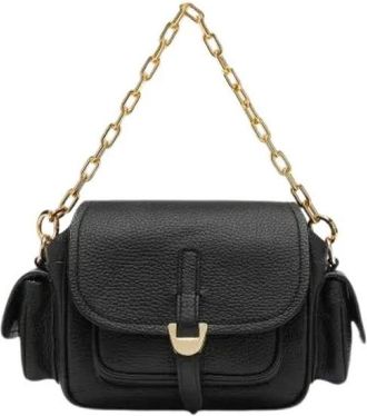 Coccinelle Femme, Sacs, Noir, Taille: ONE Size Sac bandouli&egrave;re en cuir noir