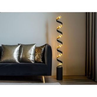 Fan Europe Ausgefallene LED Stehlampe HELIX Schwarz / Gold, H&ouml;he 152cm