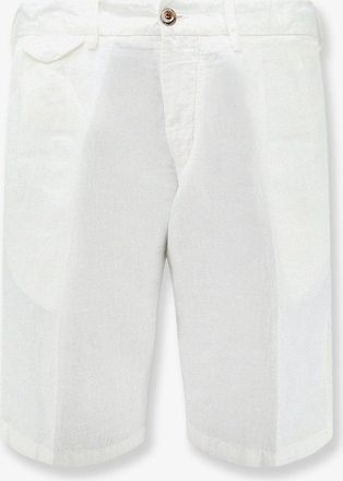 Nugnes Modern Fit linen and cotton bermuda shorts - NUGNES 1920 - gender_Man