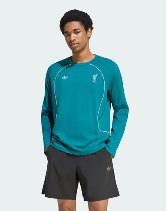 adidas Originals Lfc teamgeist 26 Langarm-T-Shirt in Petrol-Gr&uuml;n