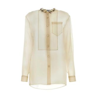 Prada Damen, Blusen & Hemden, Beige, XSGr&ouml;&szlig;e