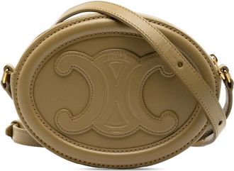 Celine Hobo Bags - Small Calfskin Cuir Triomphe Oval Crossbody - Gr. unisize - in Gr&uuml;n - f&uuml;r Damen