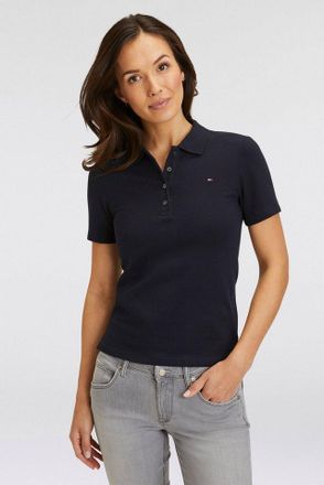 Tommy Hilfiger Poloshirt 1985 SLIM PIQUE POLO SHORT SLEEVE mit Tommy Hilfiger Logo-Flag