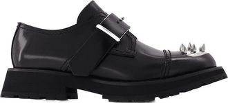 Alexander McQueen Mocassins avec des clous en cuir noir