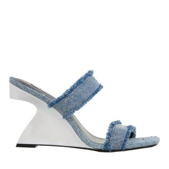 Karl Lagerfeld Sandaletten mit Absatz - Waverly Double Strap Slide - Gr. 37 (EU) - in Blau - f&uuml;r Damen