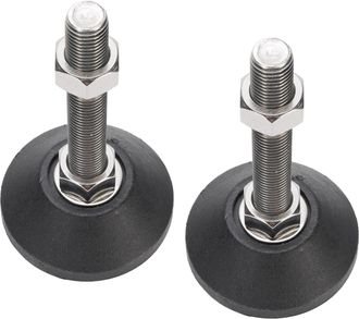 Generic Verstellbare -Nivellierf&uuml;&szlig;e, 100 Mm H&ouml;he, rutschfeste M&ouml;belnivellierung f&uuml;r Werkbankregal, Nylon-Edelstahl-Gummi, 2 St&uuml;ck, Werkzeugmaschinen, B&uuml;ro, Wo