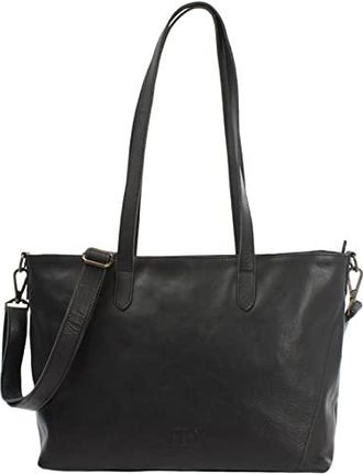 Leconi LE0071 Sac &agrave; bandouli&egrave;re pour femme - Format A4 - Sac daffaires pour ordinateur portable - En cuir - 40 x 27 x 13 cm, Noir, L