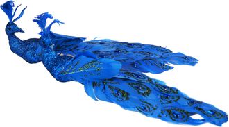 H&S Collection Weihnachtsdeko Weihnachtsbaumschmuck mit Pfauen-Motiv, zum Anklippen, 2 St&uuml;ck