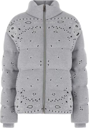 Alanui Femme, Vestes, Gris, Taille: 42 FR Bandana Jacquard Puffer Jacket