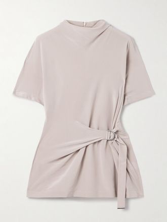 Brunello Cucinelli Oberteil Aus Crêpe De Chine Aus Seide Mit Falten Und Schnalle - Neutral