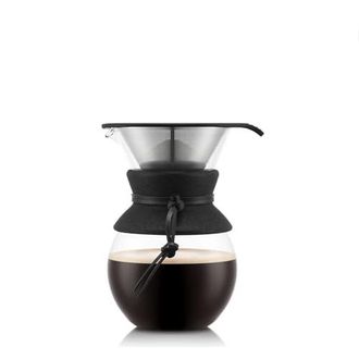 Bodum POUR OVER Kaffeebereiter mit Permanent-Kaffeefilter, 8 Tassen, 1.0 l, Edelstahl