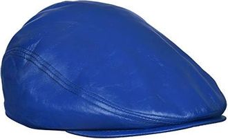 Infinity Leather Béret de Bonhomme de Cuir Bleu pour Homme en Cuir Souple Gatsby Golf Casquettes Plates XL