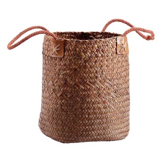 Generic Gewebter Aufbewahrungskorb - gewebter Aufbewahrungskorb | SeeGrass Organizer mit Griffen, Boho-Organizer-Korb f&uuml;r Regale, T&uuml;ren, Balkone, Zuhause, Gar