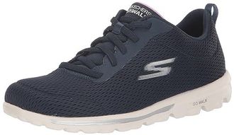 Skechers GO Walk Travel Baskets amusantes pour femme, Bleu marine/lavande, 8 Wide