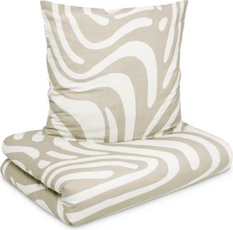 s.Oliver Bettwäsche 135x200 cm - 100% Baumwolle, anschmiegsam & weich, Reißverschluss, Satinbettwäsche beige