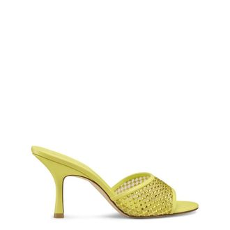 Stuart Weitzman Femme, Chaussures, Jaune, Taille: 40 1/2 EU Bareitall Shine Slide 85