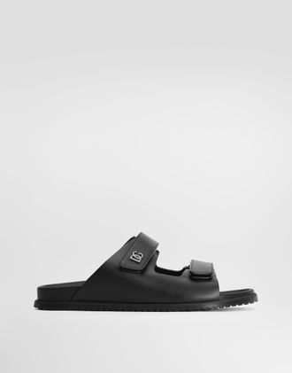 Dolce & Gabbana Sandalen Aus Kalbsleder - Mann Sandalen Und Slides Schwarz 39