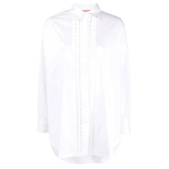 Ermanno Scervino Chemise en coton avec inserts brod&eacute;s - Femme - Blouses et Chemises - Blanc - Taille: 38 FR