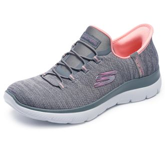 Skechers Damen-Sneaker, freih&auml;ndiges Slip-Ins, Summits-Alltags-Set, Gycl=Grau/Korallenrot, 38 EU