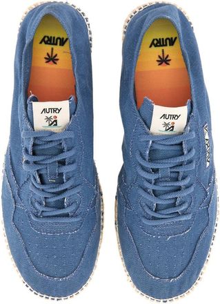 Autry Mens Espadrilles Sandy Blue Cotton Trainers Sneaker