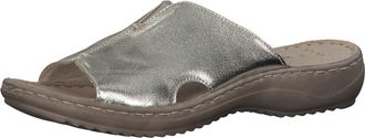 Marco Tozzi Damen Pantoletten aus Leder mit dicker Sohle, Beige (Platinum), 39 EU