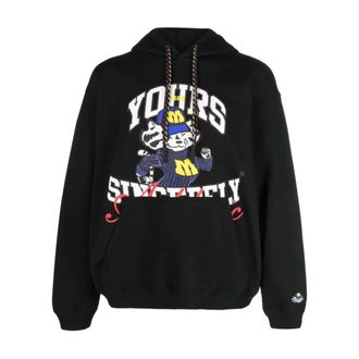 Msgm Msgm - Sweat &agrave; capuche en coton imprim&eacute; graphique - Homme - Sweatshirts et sweats &agrave; capuche - Noir - Taille: XL