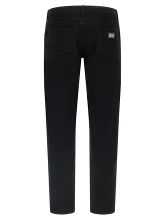 Dolce & Gabbana Mens Black Cotton Slim Fit Jeans Clothing