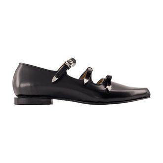 Toga Archives Womens Ballerina Black Calfskin