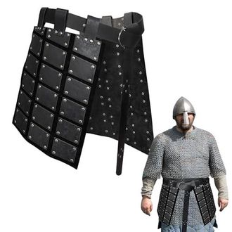 Generic Protection de la cuisse - Jupe en simili cuir, costume de combat r&eacute;tro | Couverture de cuisse double couche renforc&eacute;e, sangle de taille confortable, t