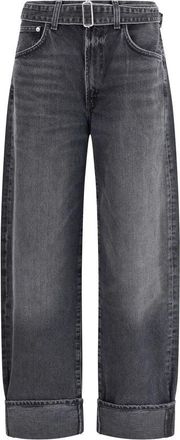 A Gold E Femme, Jeans, Gris, Taille: W29 Jean large avec revers